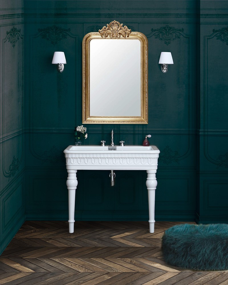 Console Margot 1000 mm – Klassisk udsmykket keramisk konsolvask